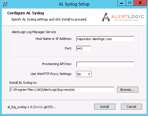How To Install the Alert Logic Log Manager Remote Collector for Windows